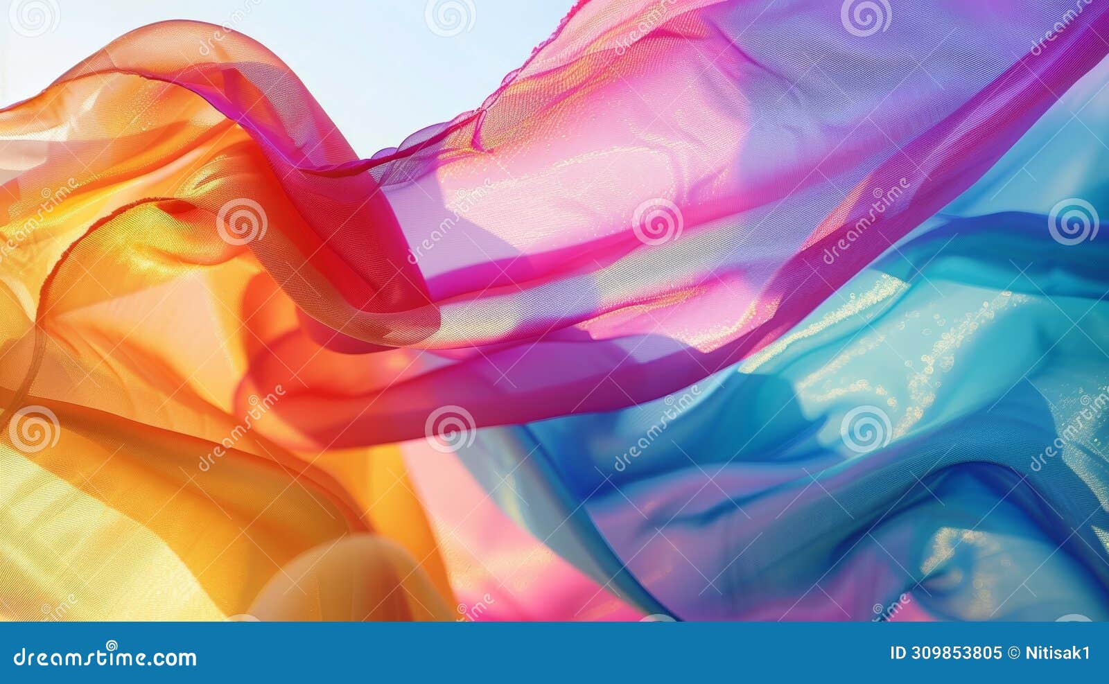 Translucent Silk Cloth Dancing in Sunlight Generative Ai Stock ...