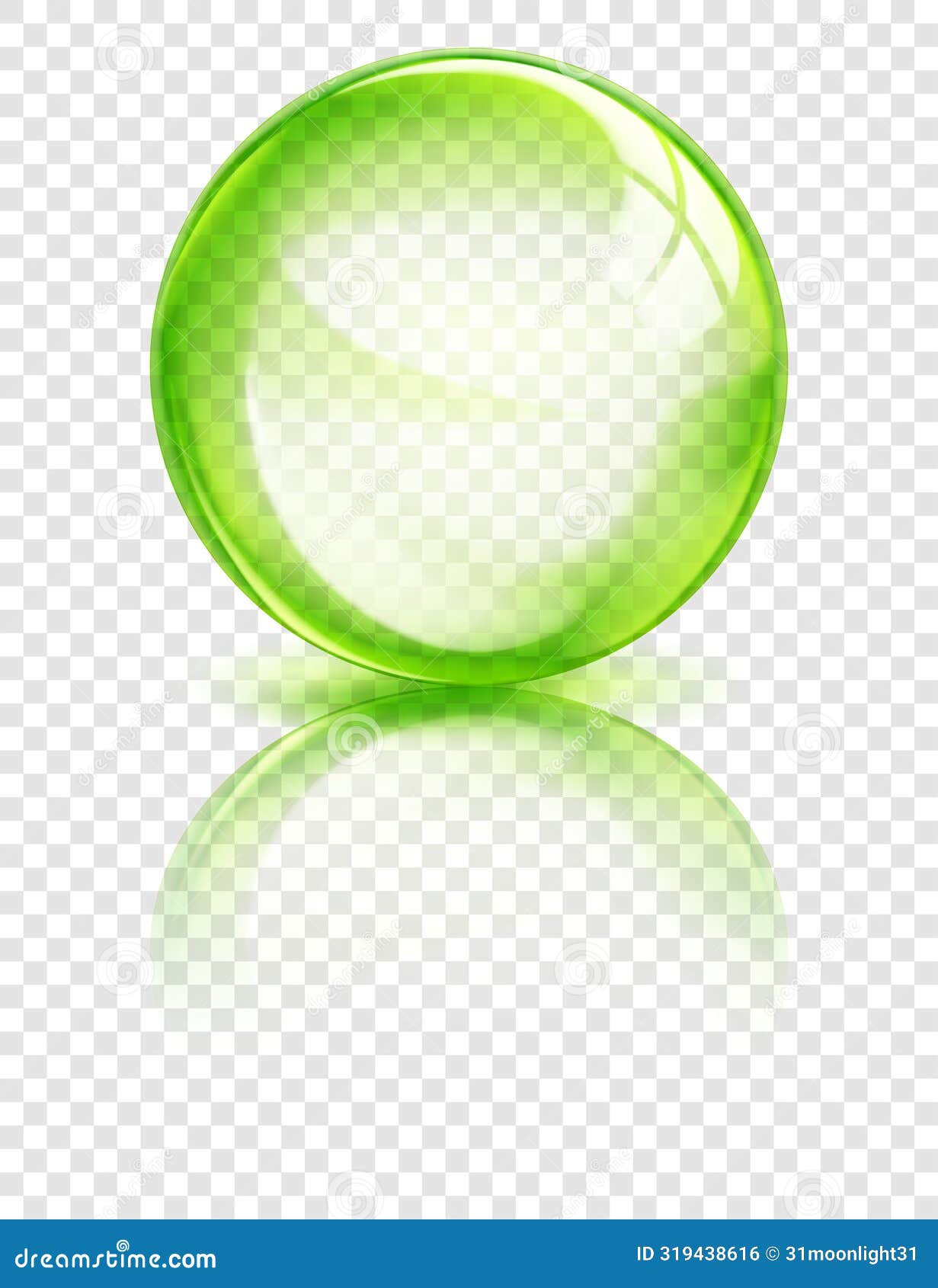 Translucent Sphere with Reflection Stock Illustration - Illustration of ...