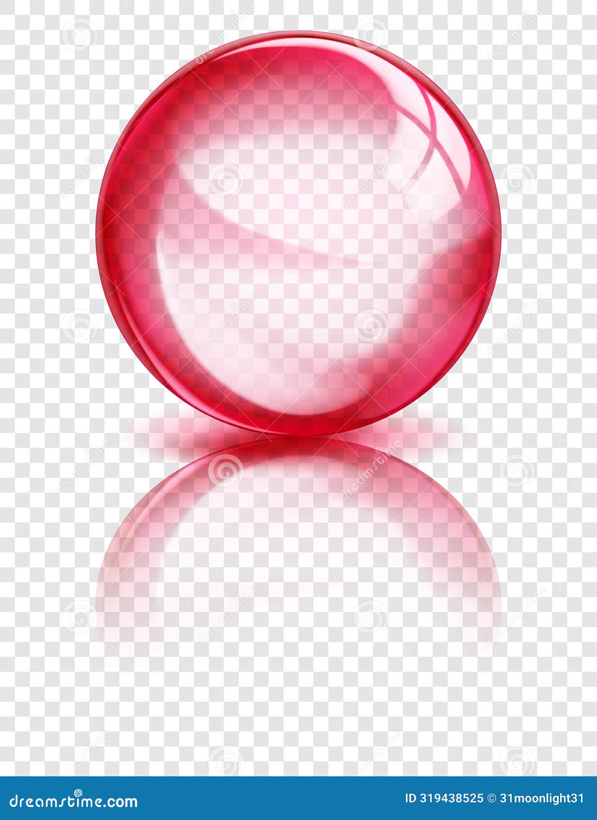 Translucent Sphere with Reflection Stock Illustration - Illustration of ...