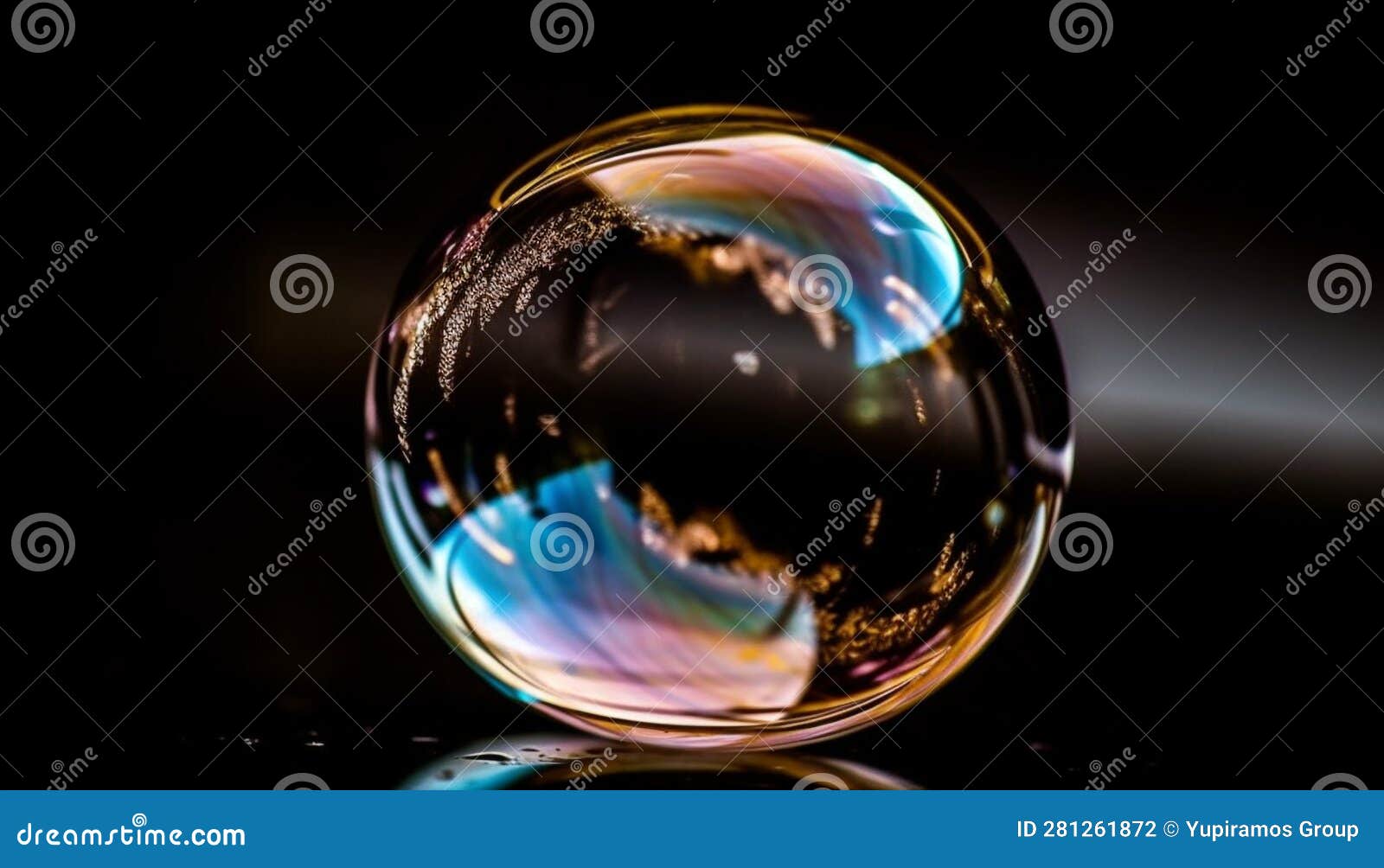 Translucent Sphere Reflects Abstract Beauty in Nature Wet Environment ...