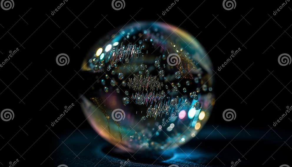 Translucent Sphere Reflects Vibrant Colors in Abstract, Futuristic ...