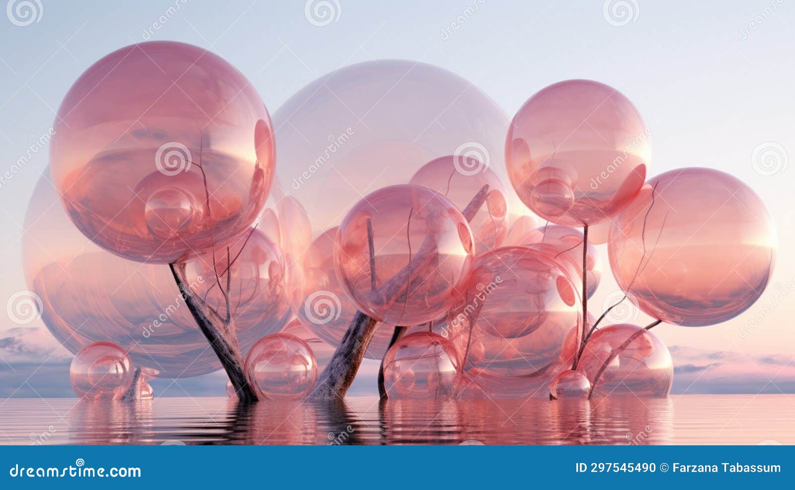Translucent Spheres Arranged in a Surreal Formation Abstract Background ...