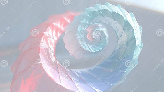 A Translucent Spiral Shell with Soft Colors, Showcasing Intricate ...