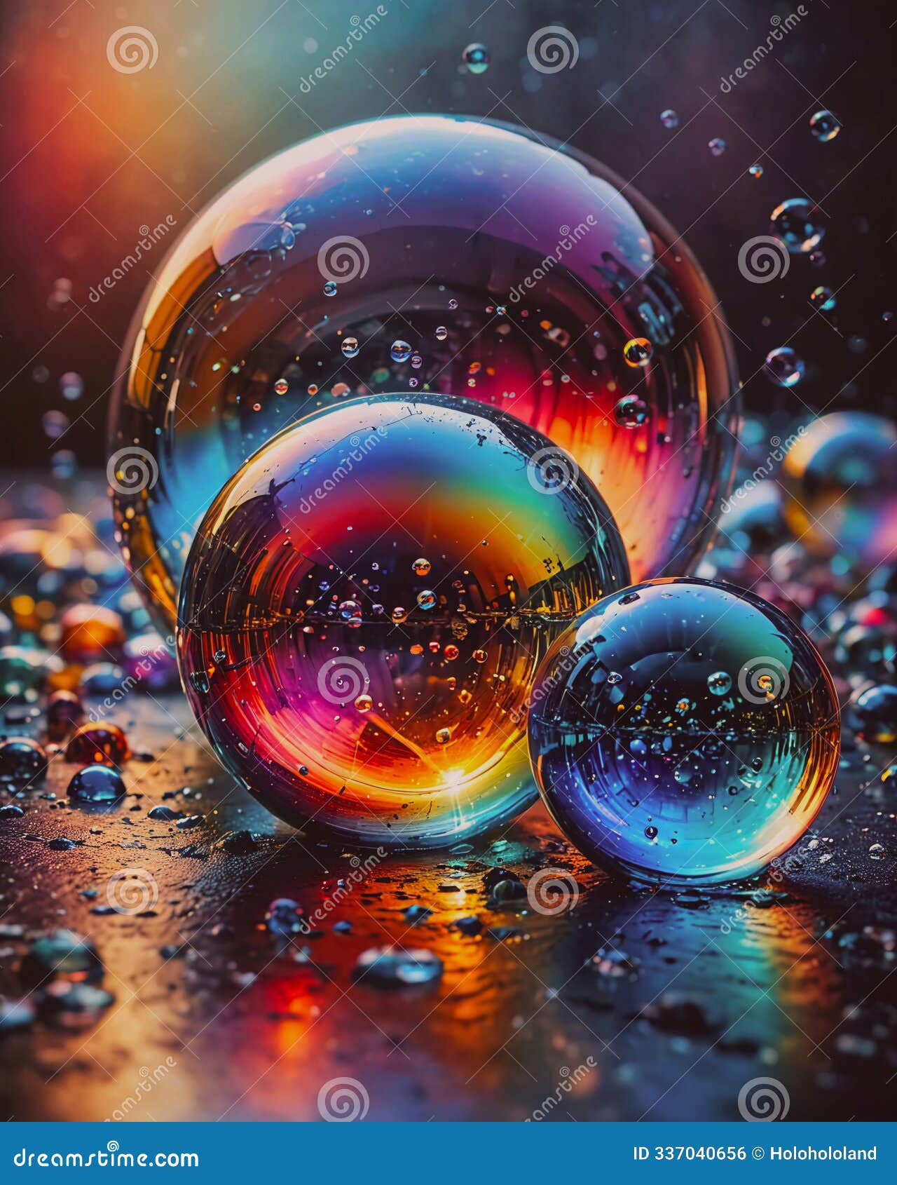 The Translucent Surface of the Bubbles Overlapping Each Other Reflects ...