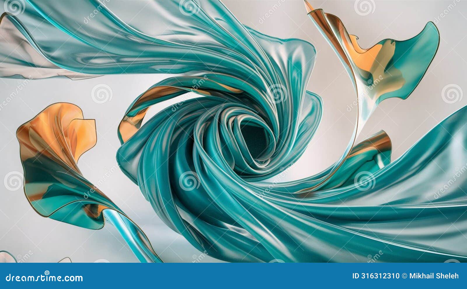 Translucent Thin Fabric Fluttering in the Wind. Abstract Wavy ...