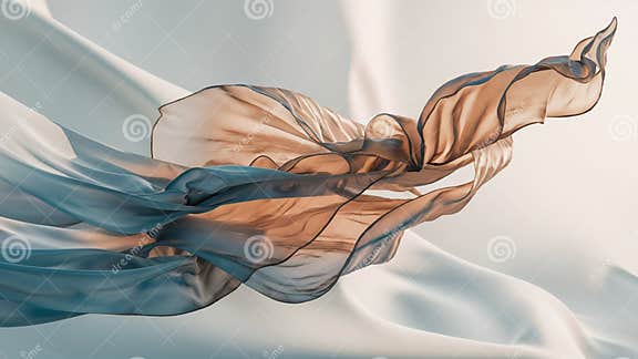 Translucent Thin Fabric Fluttering in the Wind. Abstract Wavy ...