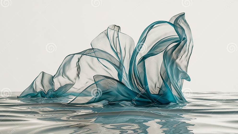 Translucent Thin Fabric Fluttering in the Wind. Abstract Wavy ...