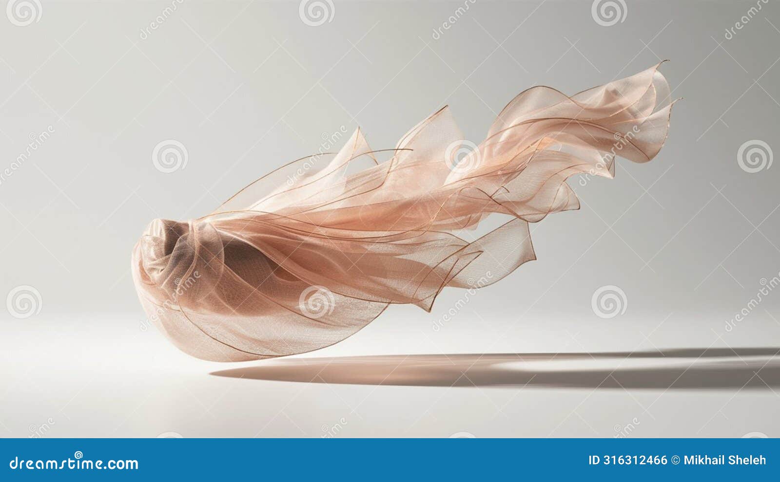 Translucent Thin Fabric Fluttering in the Wind. Abstract Wavy ...