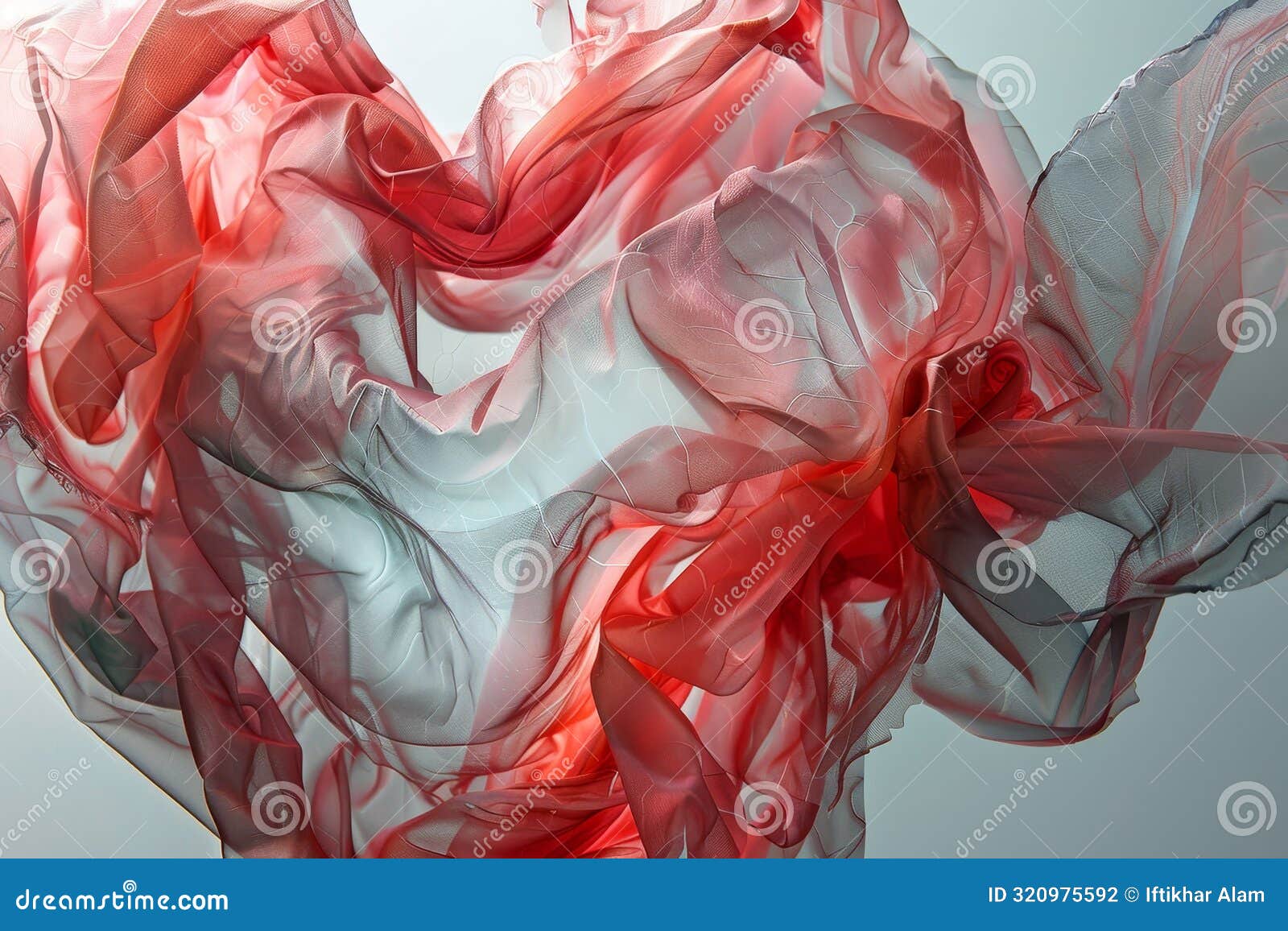 Translucent Tissues Layered To Create a Heart-shaped Art Piece in Red ...