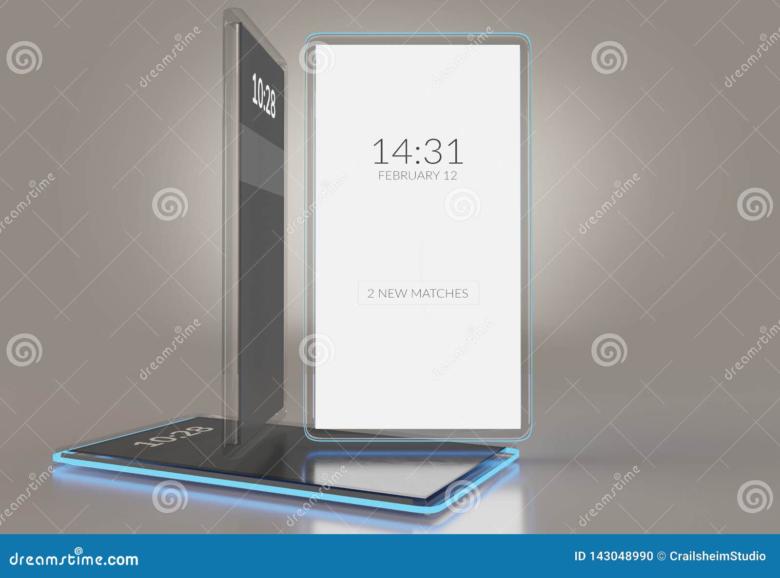 Translucent Transparent Mobile Phone 3d-illustration Stock Illustration ...