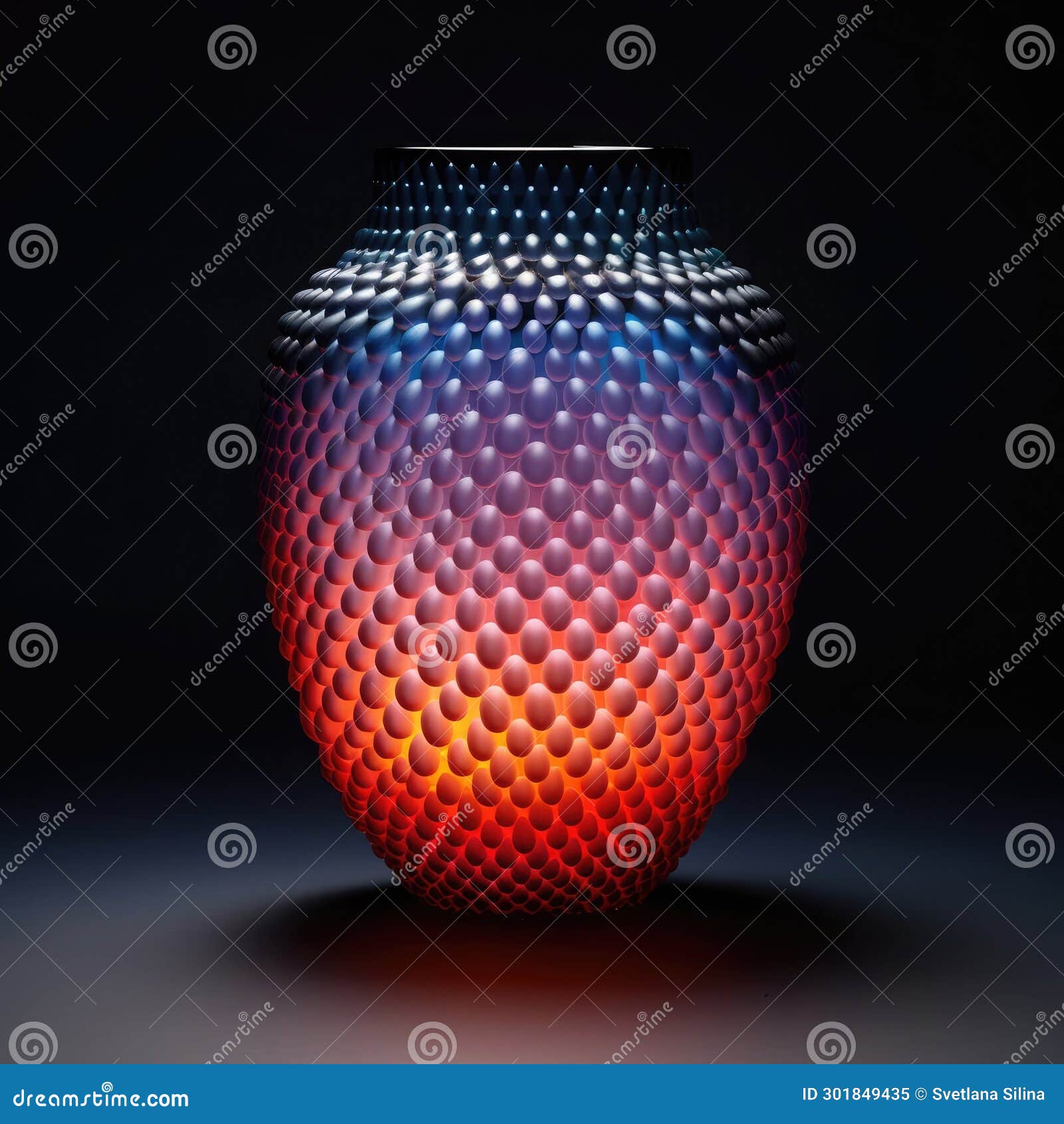 Translucent Vase on a Dark Background, Gradient Transition of the Color ...