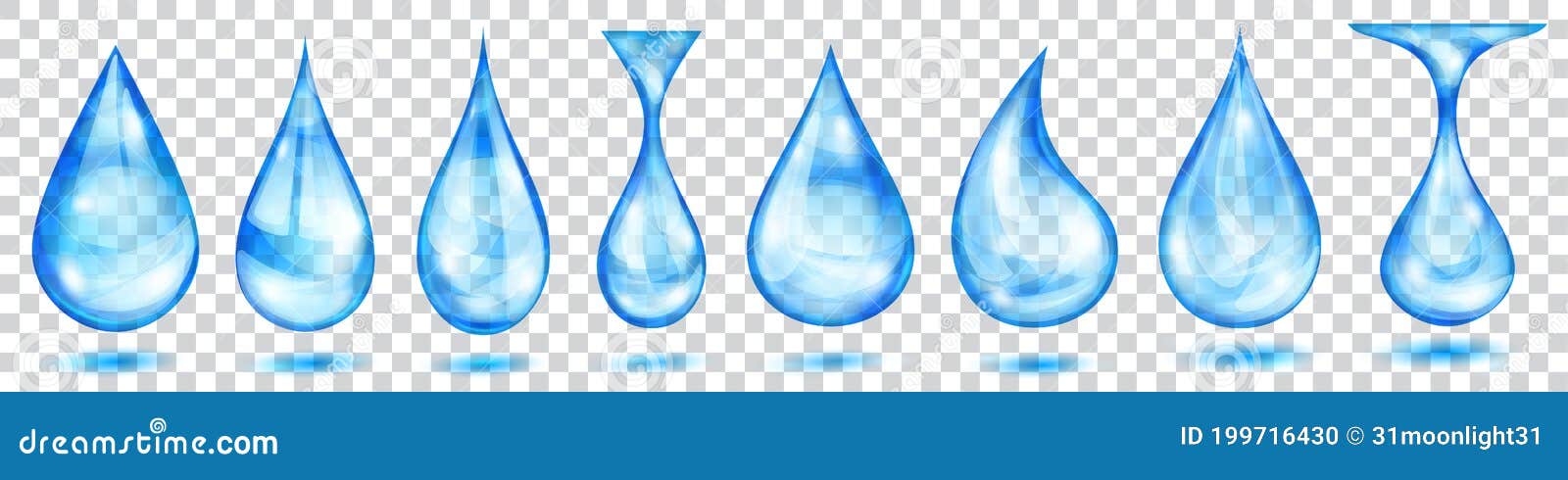 Translucent water drops stock vector. Illustration of rain - 199716430