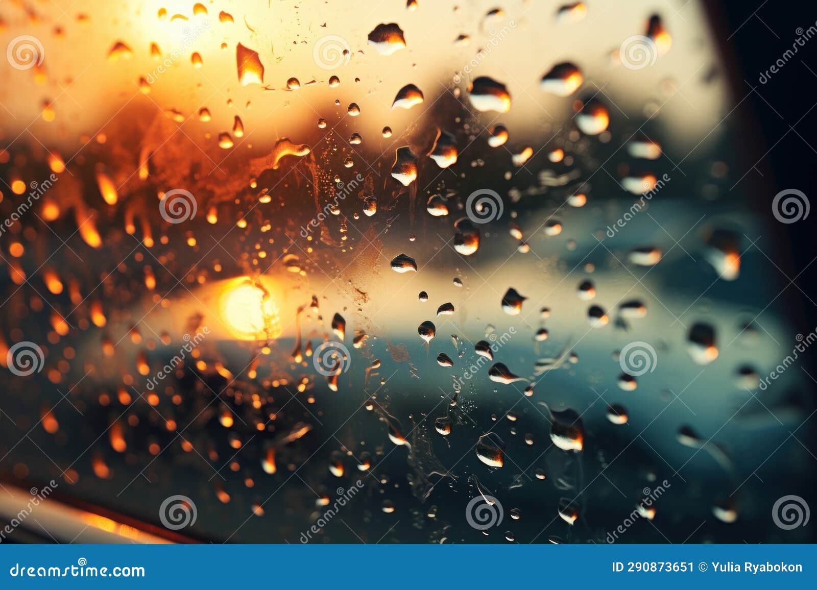 Translucent Water Rain Droplets Car Window. Generate Ai Stock Image ...