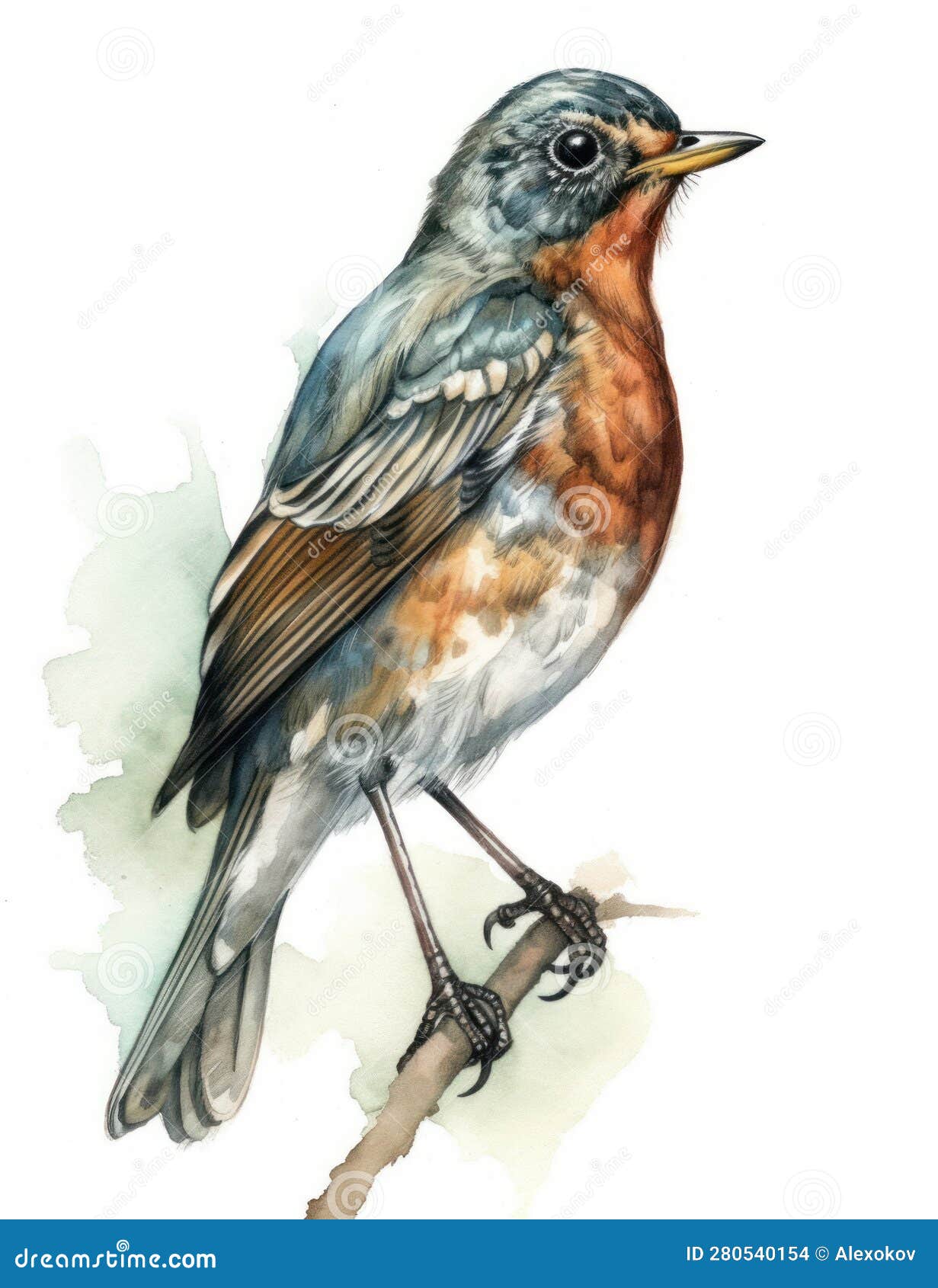 Translucent Watercolor Illustration on White Background . Stock ...