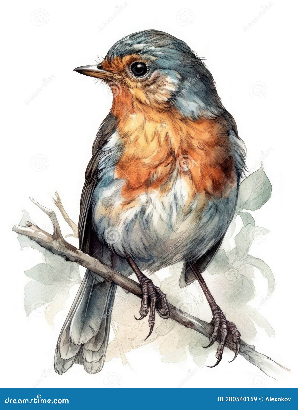 Translucent Watercolor Illustration on White Background . Stock ...