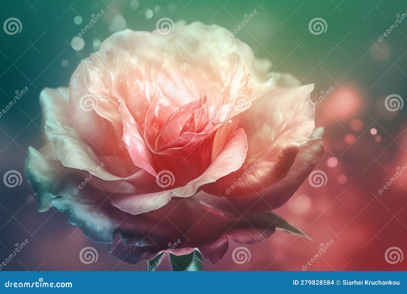 Translucent White Rose in Fog on Pastel Background Close Up Stock ...