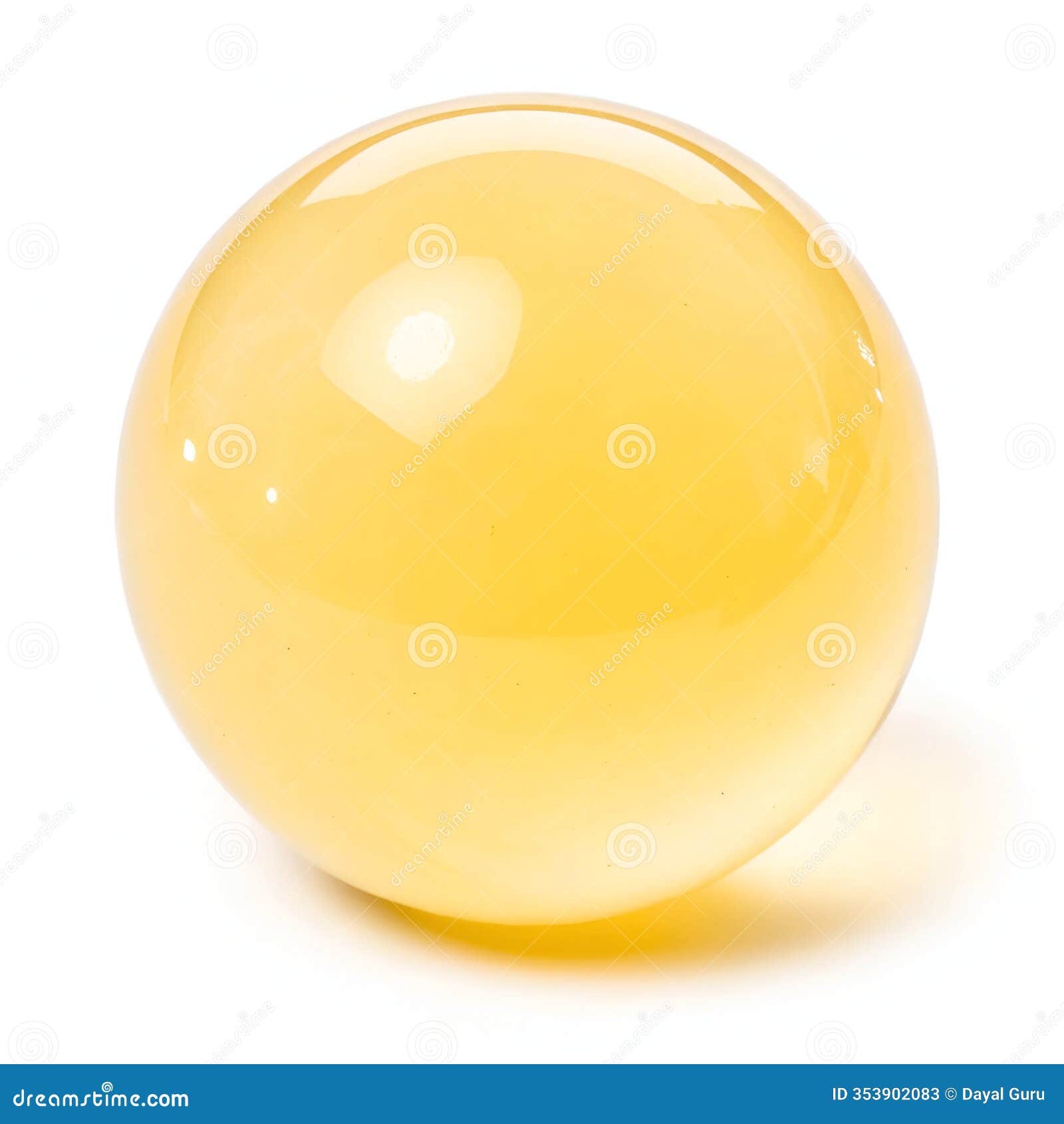 Translucent Yellow Sphere Isolated on White Background Stock ...