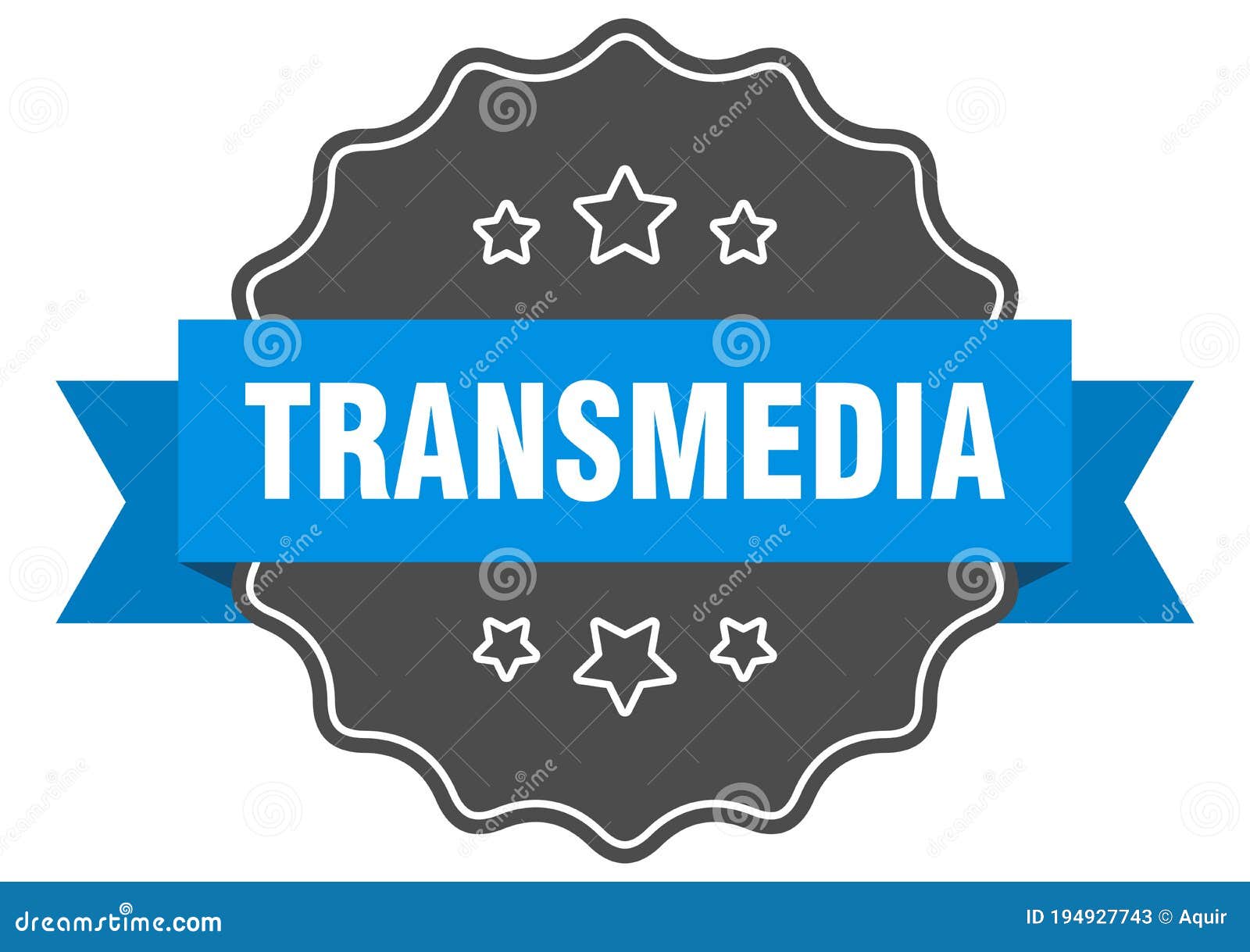 Transmedia label stock vector. Illustration of round - 194927743
