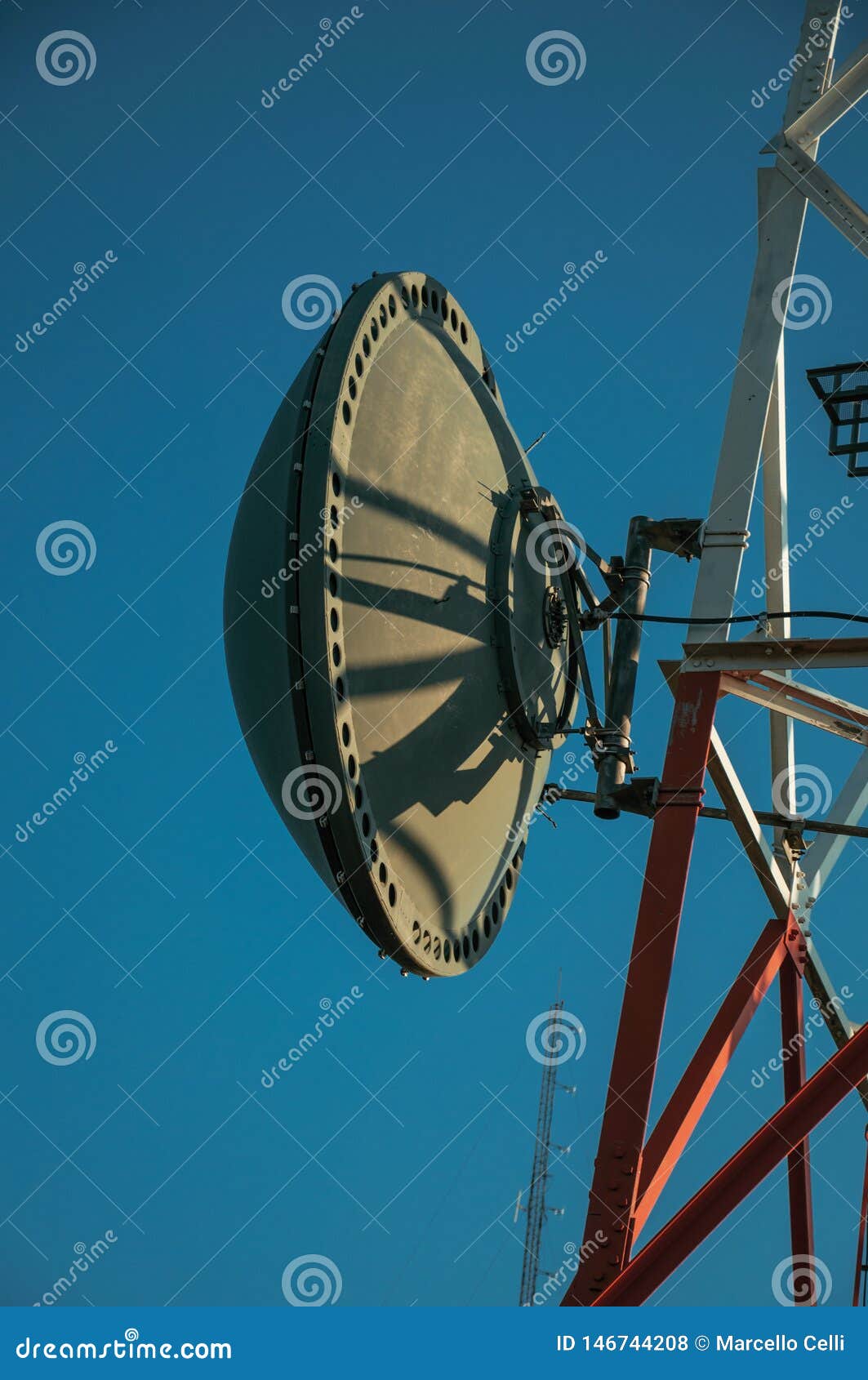 Transmission Antenna Dish in a Telecommunication Tower Stock Photo ...