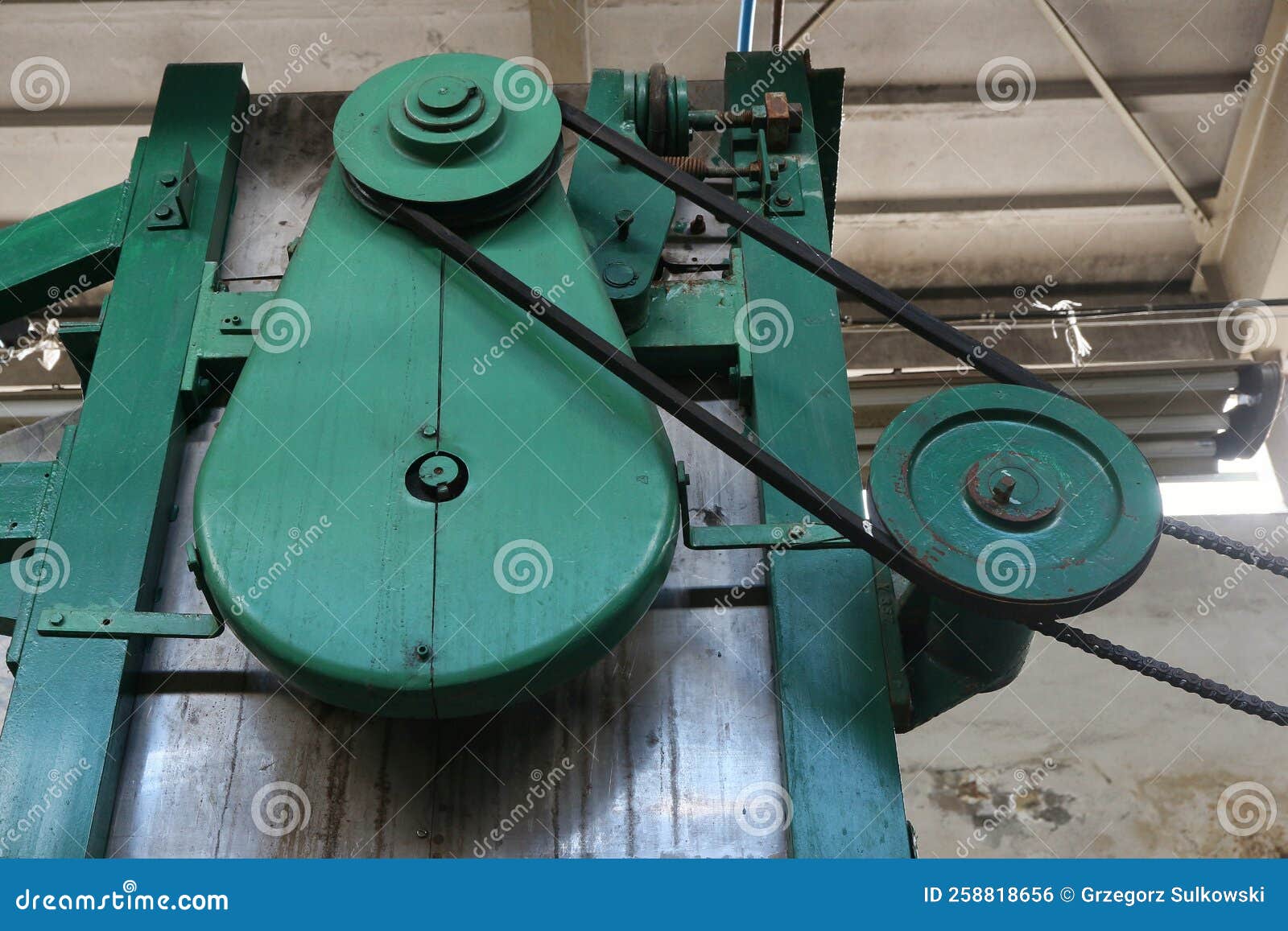Drive of a textile machine stock photo. Image of factory - 258818656