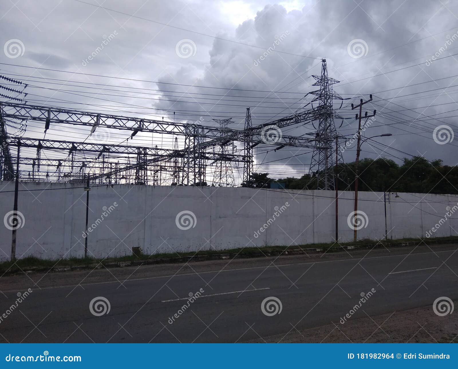 Transmission Channel and Cloud Stock Photo - Image of mast, fence ...