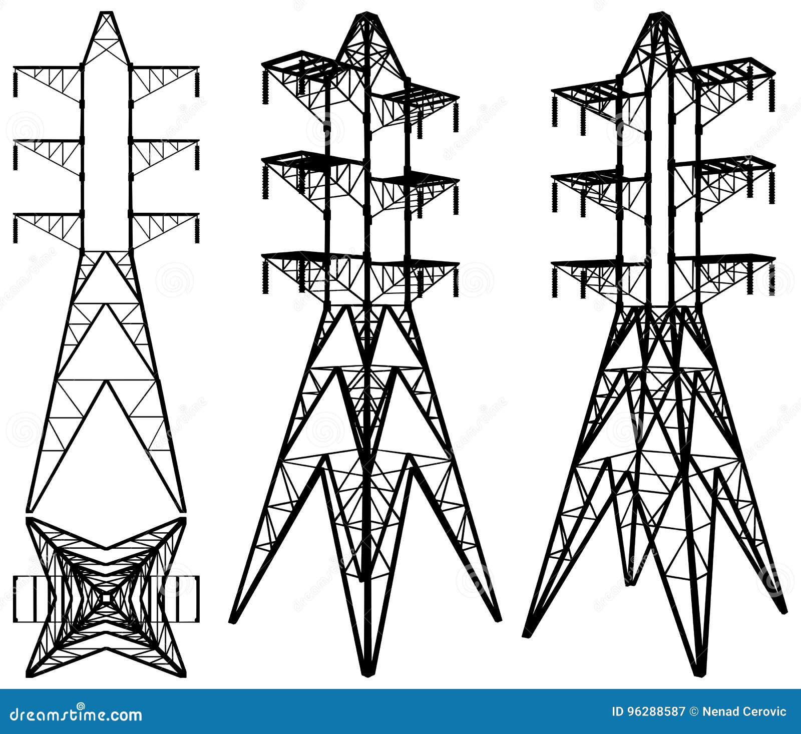 Transmission Electricity Tower Illustration Vector Stock Vector ...
