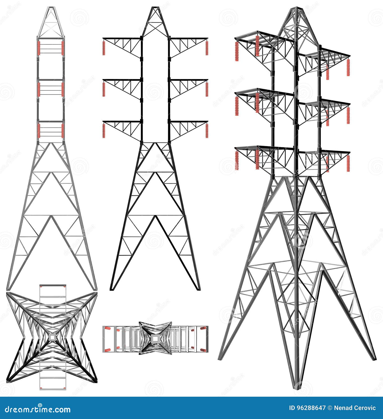 Transmission Electricity Tower Illustration Vector Stock Vector ...