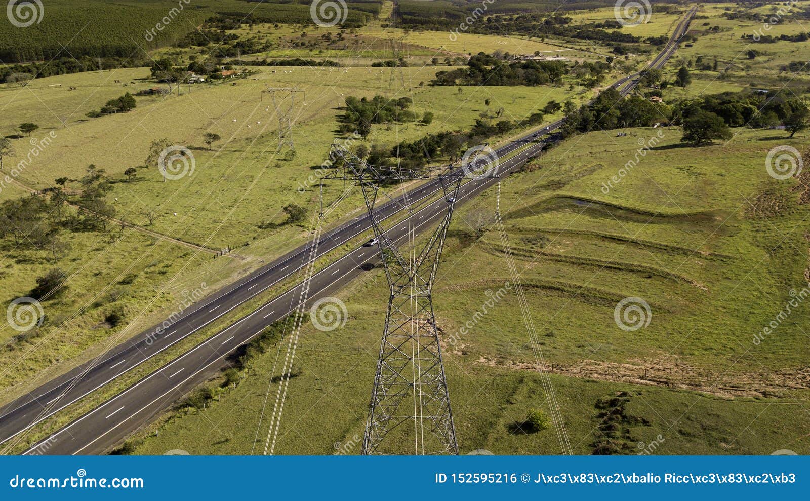 Transmission of Energy on Highway Stock Photo - Image of barren ...