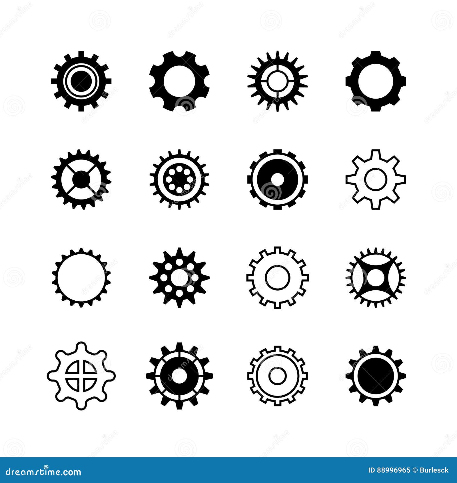 Transmission Gear Wheel, Engine Gearshift Vector Icons Set Stock Vector ...
