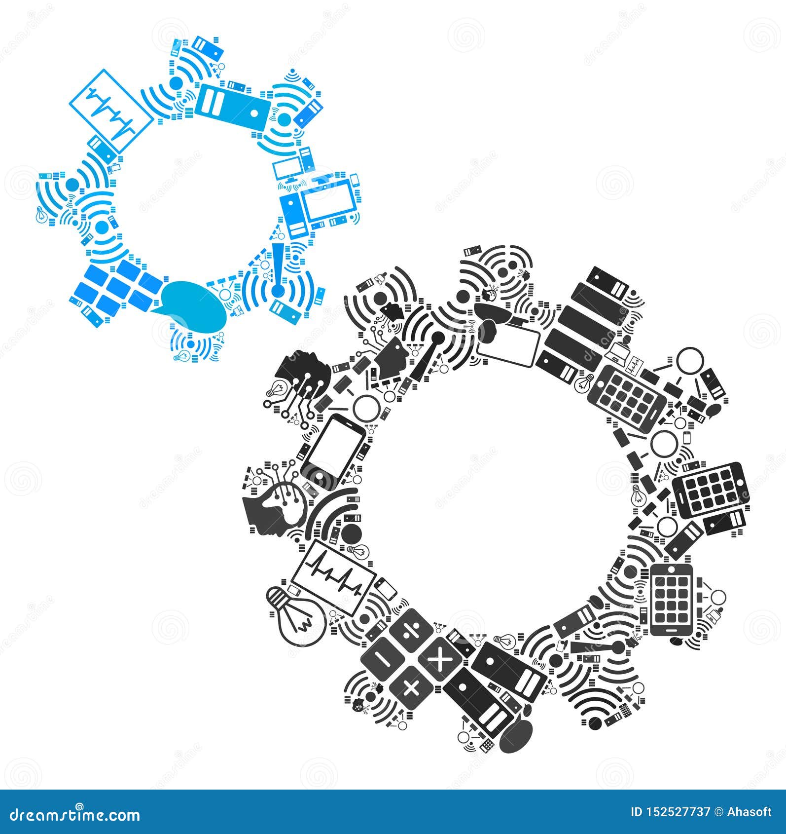Transmission Gears Collage for Bigdata and Computing Stock Vector ...