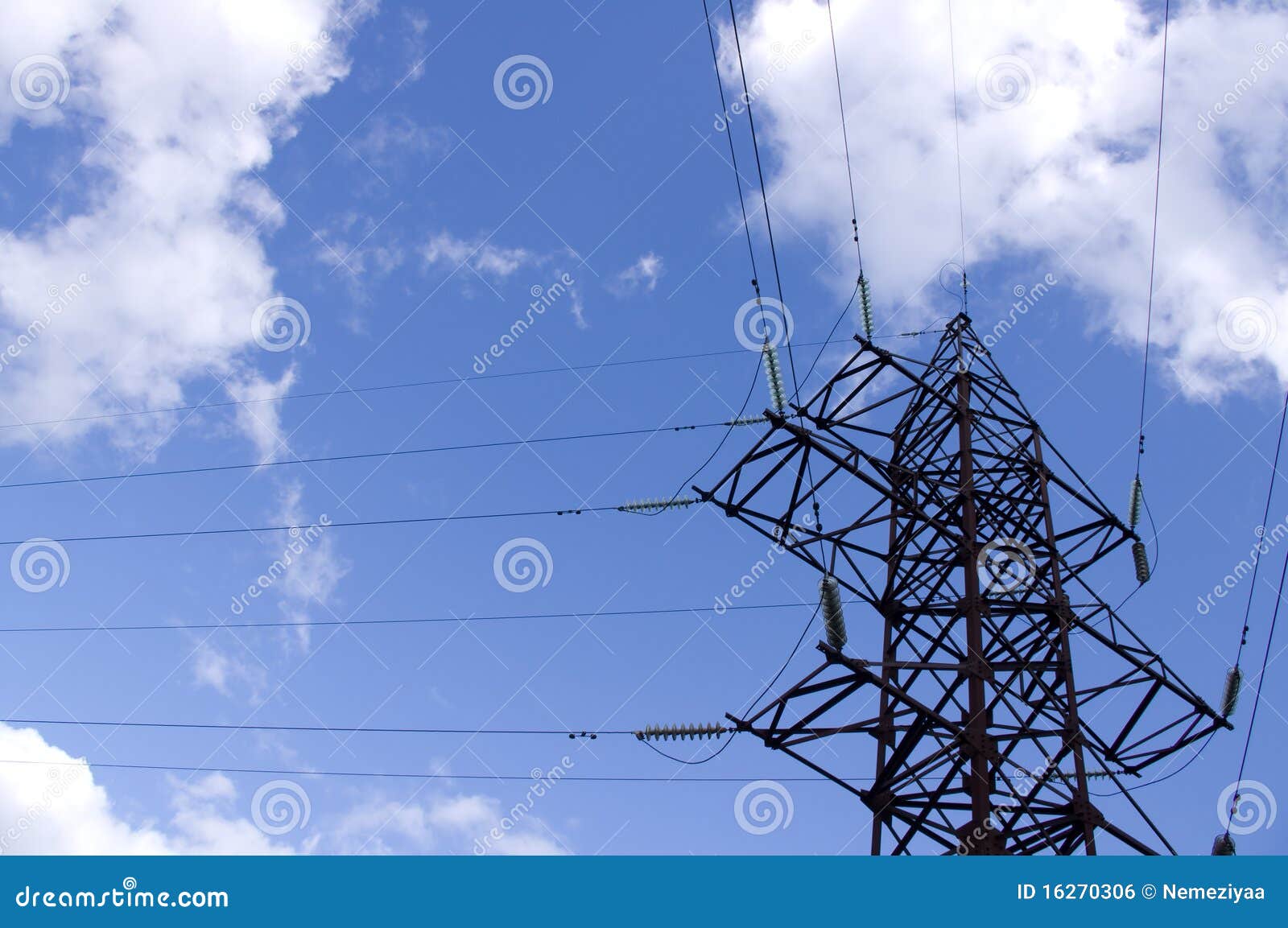 Transmission line support stock photo. Image of framework - 16270306