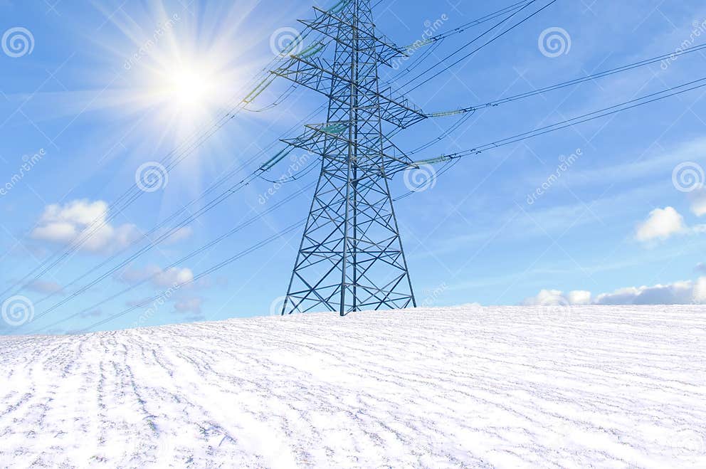 Transmission line support stock image. Image of blue - 18400421