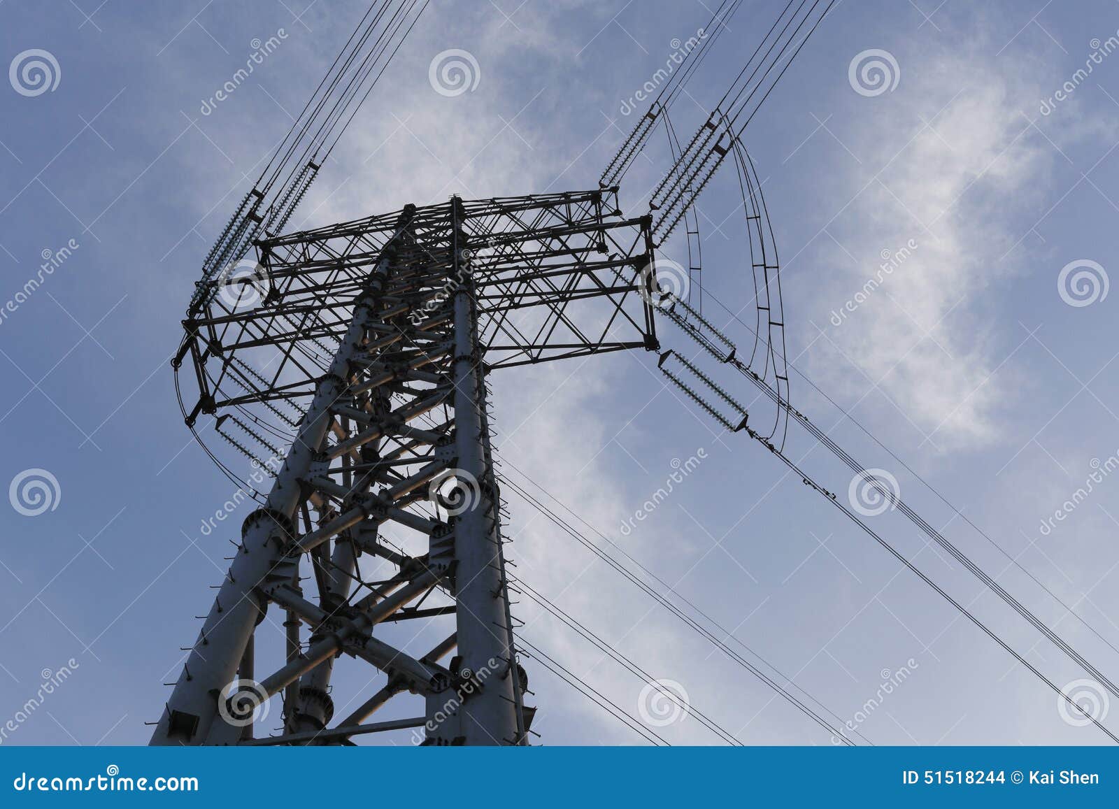 Transmission line tower stock photo. Image of cross, individual - 51518244