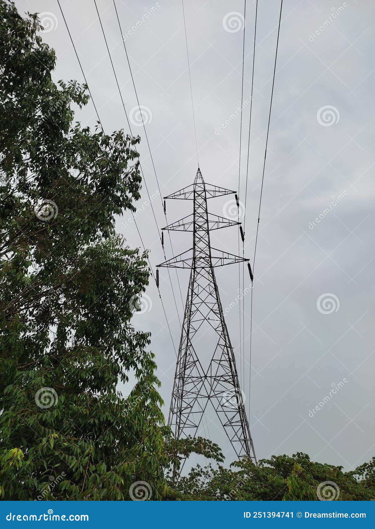 Transmission Lines or Current Tower 33kv Stock Image - Image of branch ...