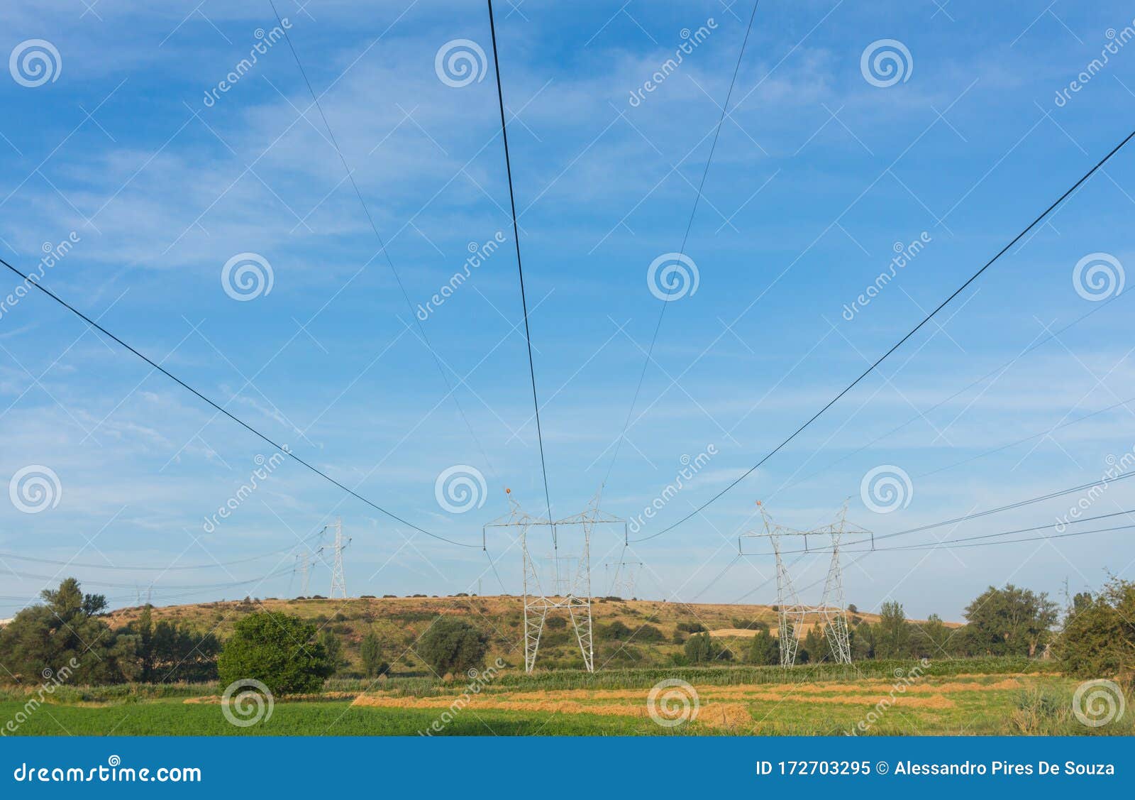 Electrical Network in the Rural Area. Stock Image - Image of ...