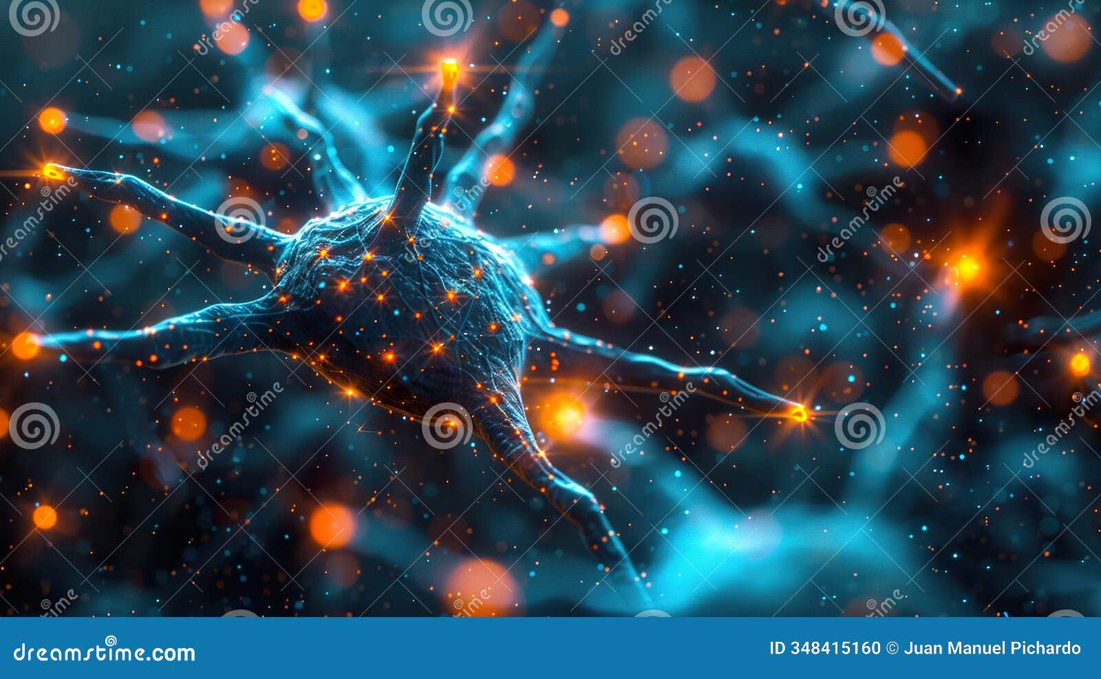 Transmission through a Network of Neural Cells within the Brain Stock ...