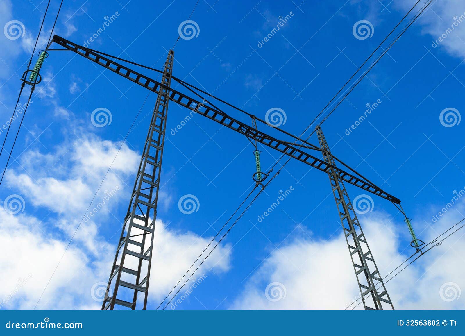 Transmission poles stock photo. Image of angle, electric - 32563802