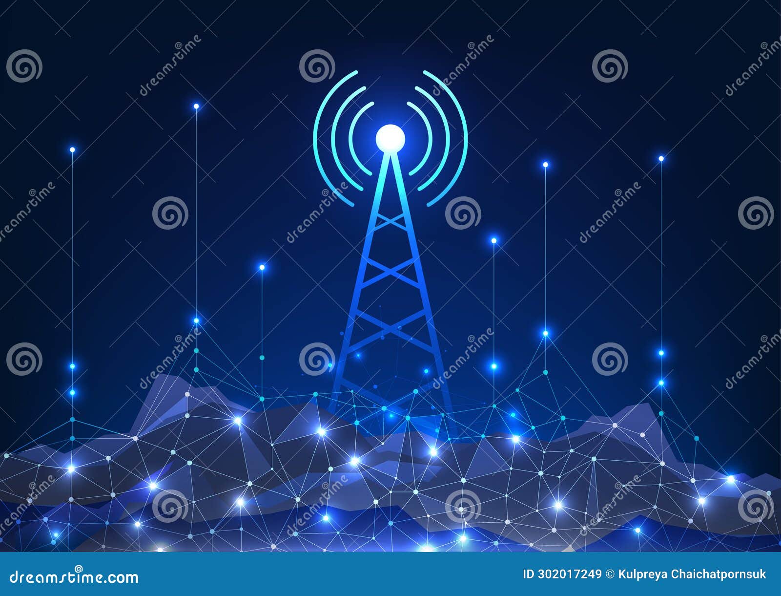 Transmission Technology Transmission Towers that Send Data Waves To ...