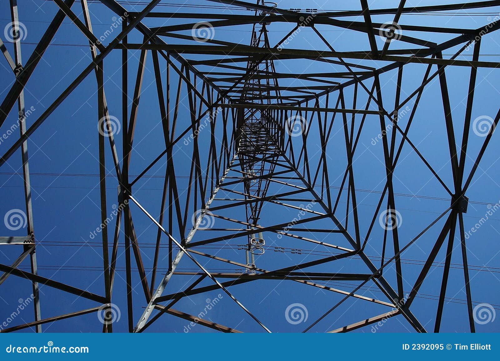 Transmission Tower And Overhead Power Line As Visual Pollution Stock ...