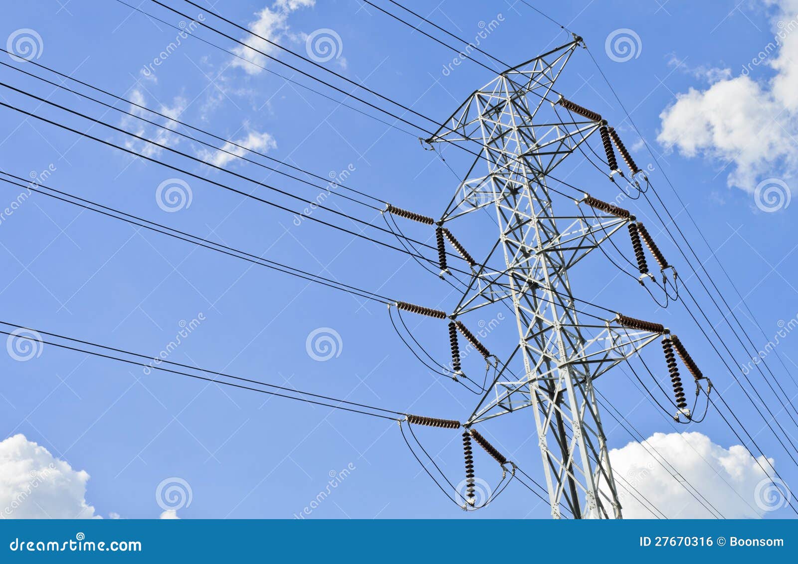 Transmission tower stock photo. Image of voltage, supply - 27670316