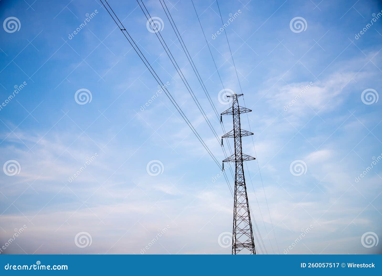 Transmission Tower Against the Background of Blue Sky. Stock Image ...