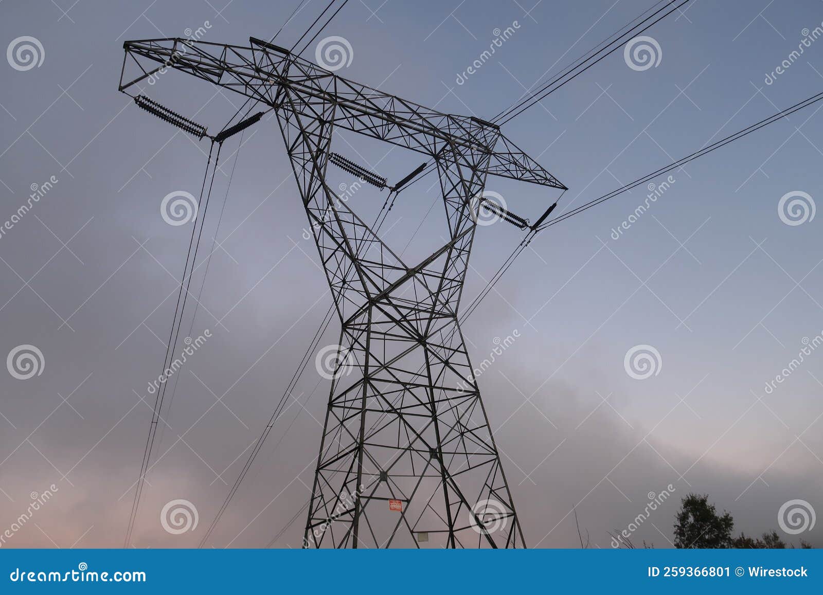 Transmission Tower on the Background of a Cloudy Sky Stock Image ...