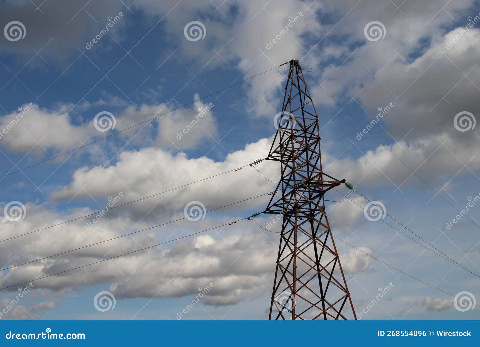 Transmission Tower on the Background of the Cloudy Sky Stock Photo ...