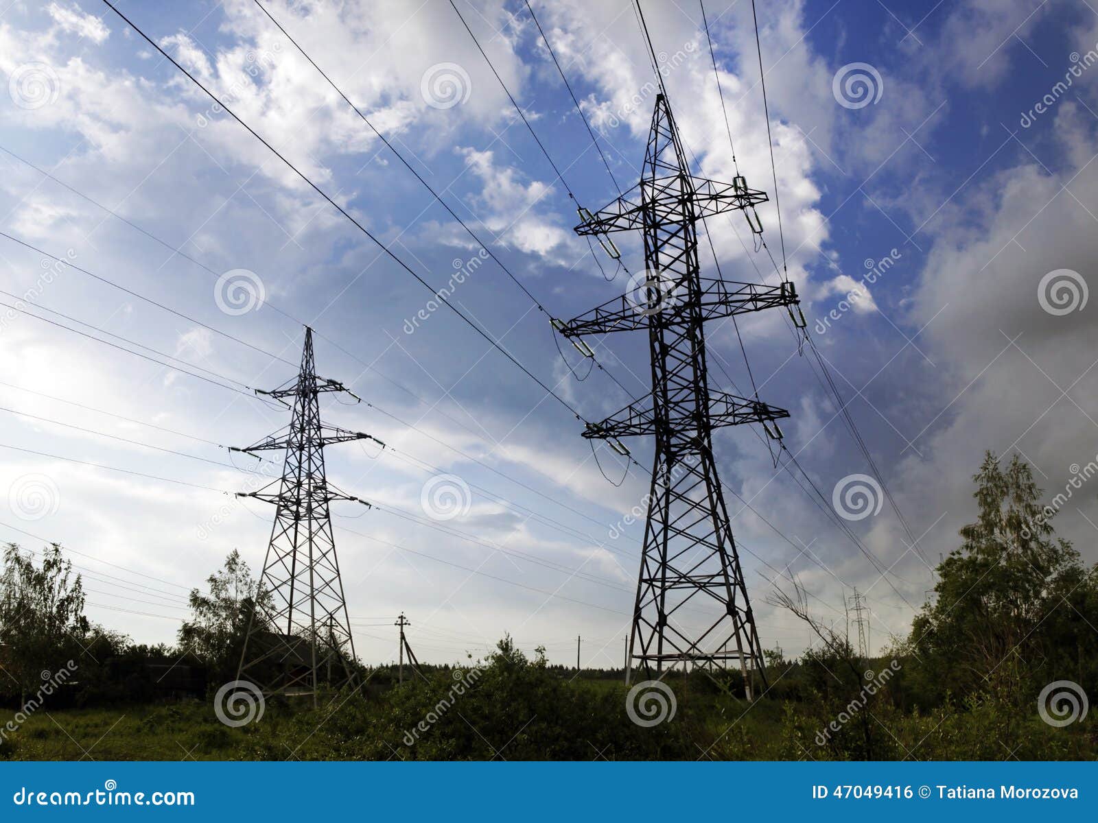 Transmission tower stock photo. Image of cable, charge - 47049416