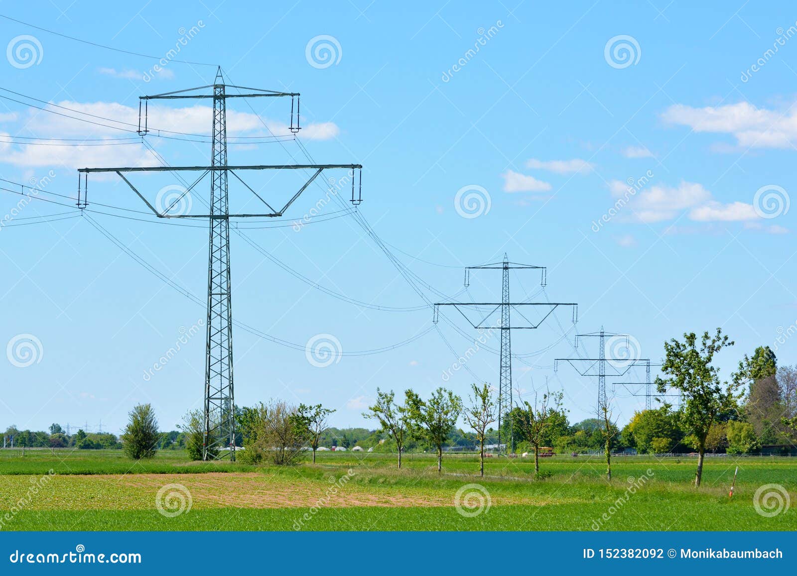 Transmission Tower and Overhead Power Line As Visual Pollution Stock ...
