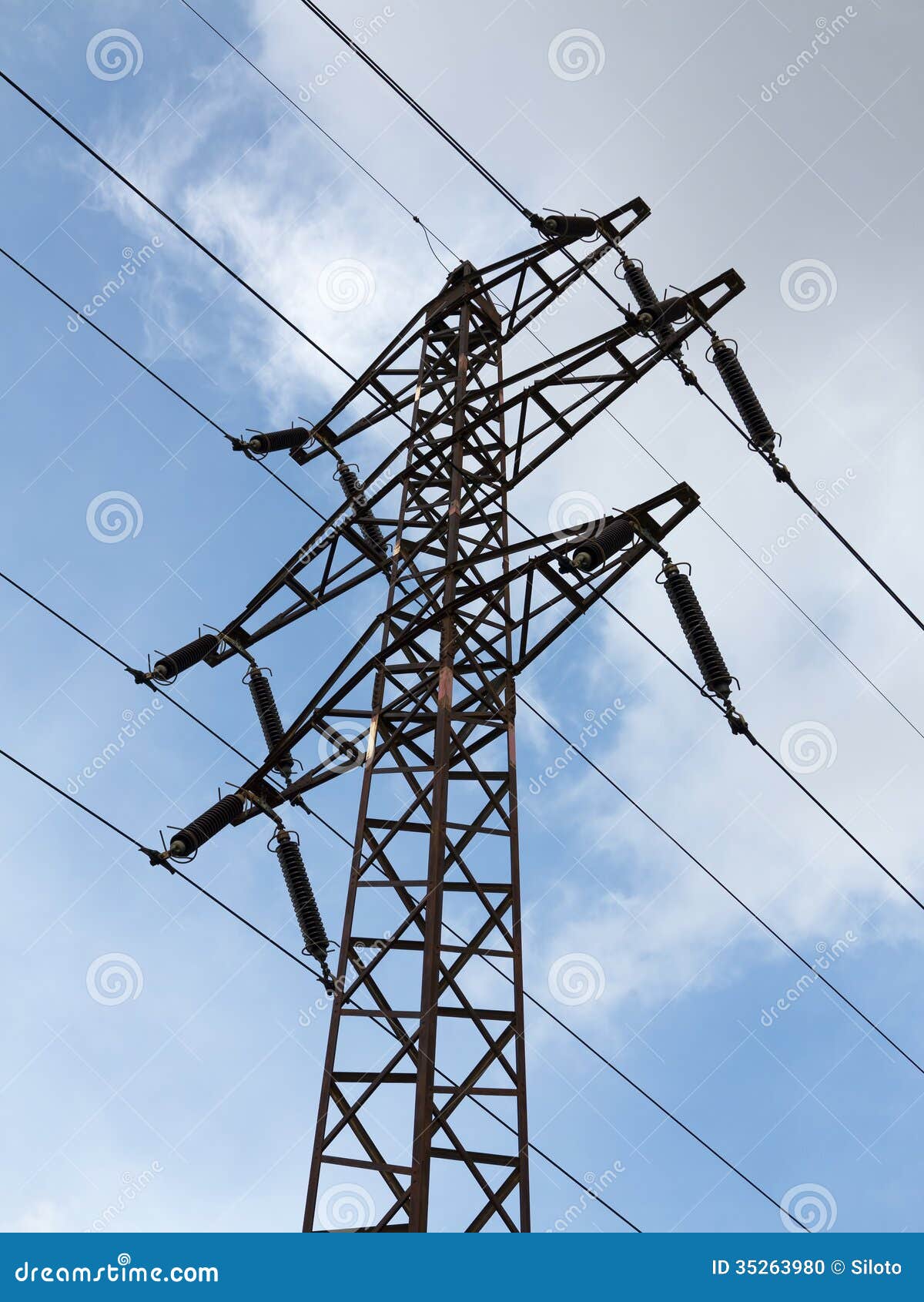 Transmission tower stock photo. Image of pylon, charge - 35263980