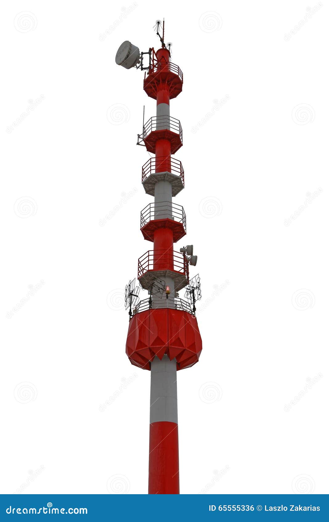 Transmission Tower on White Background Stock Photo - Image of radio ...