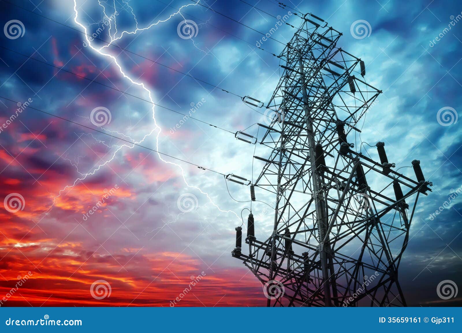Transmission towers stock image. Image of station, outdoors - 35659161