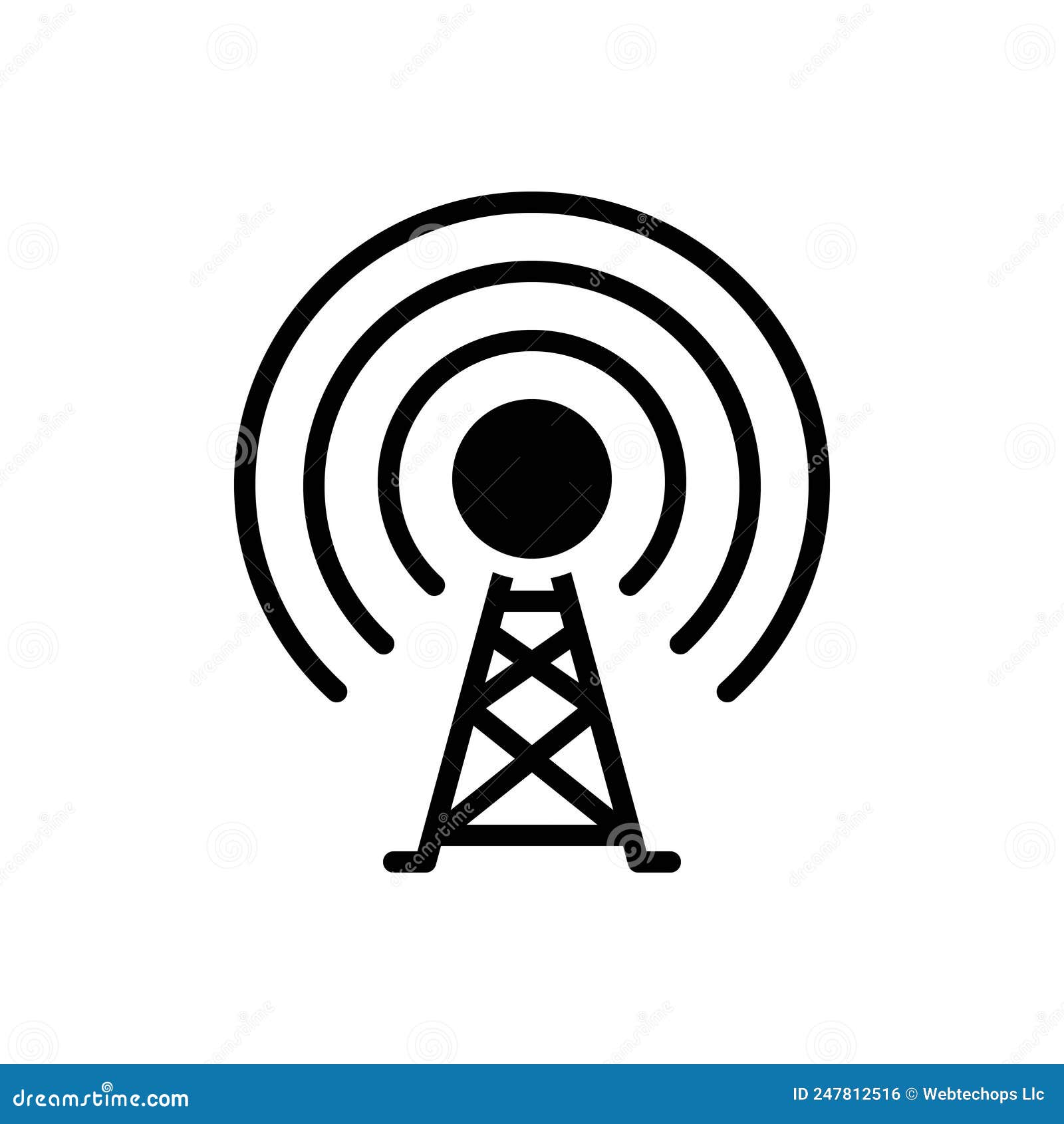 Black Solid Icon for Transmit, Signal and Receive Stock Vector ...