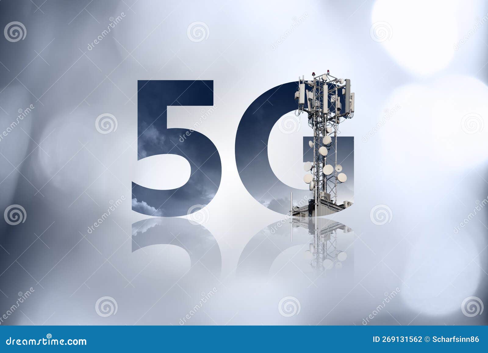 Transmitter with 5G Network Symbol Stock Photo - Image of global, data ...